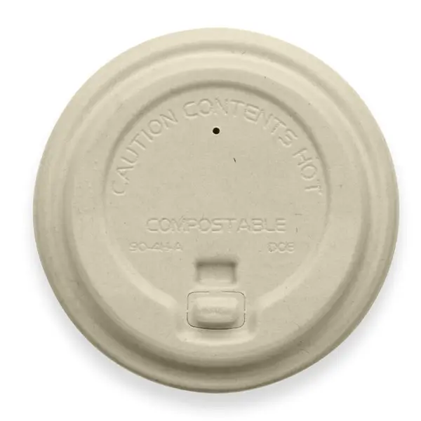 BioPak Reclosable Hot BioCup Pulp Lids - RapidClean